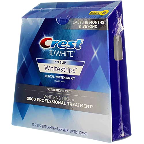 Crest 3D No Slip Whitestrips Dental Whitening Kit Supreme Flexfit - 21 Treatments