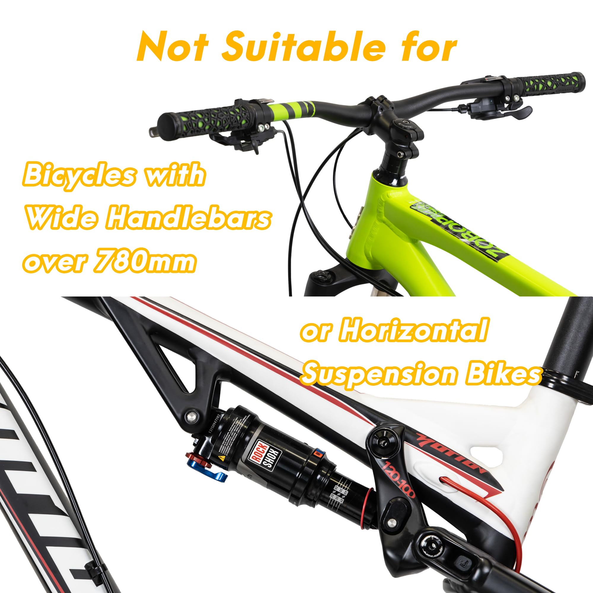 CyclingDeal Bike Wall Mount Rack - Adjustable, Extendable & Foldable - Indoor Storage Horizontal Hook Hanger Organiser - Safe & Secure for MTB, Road Bicycles - Store Bike in Garage or Home - Mat