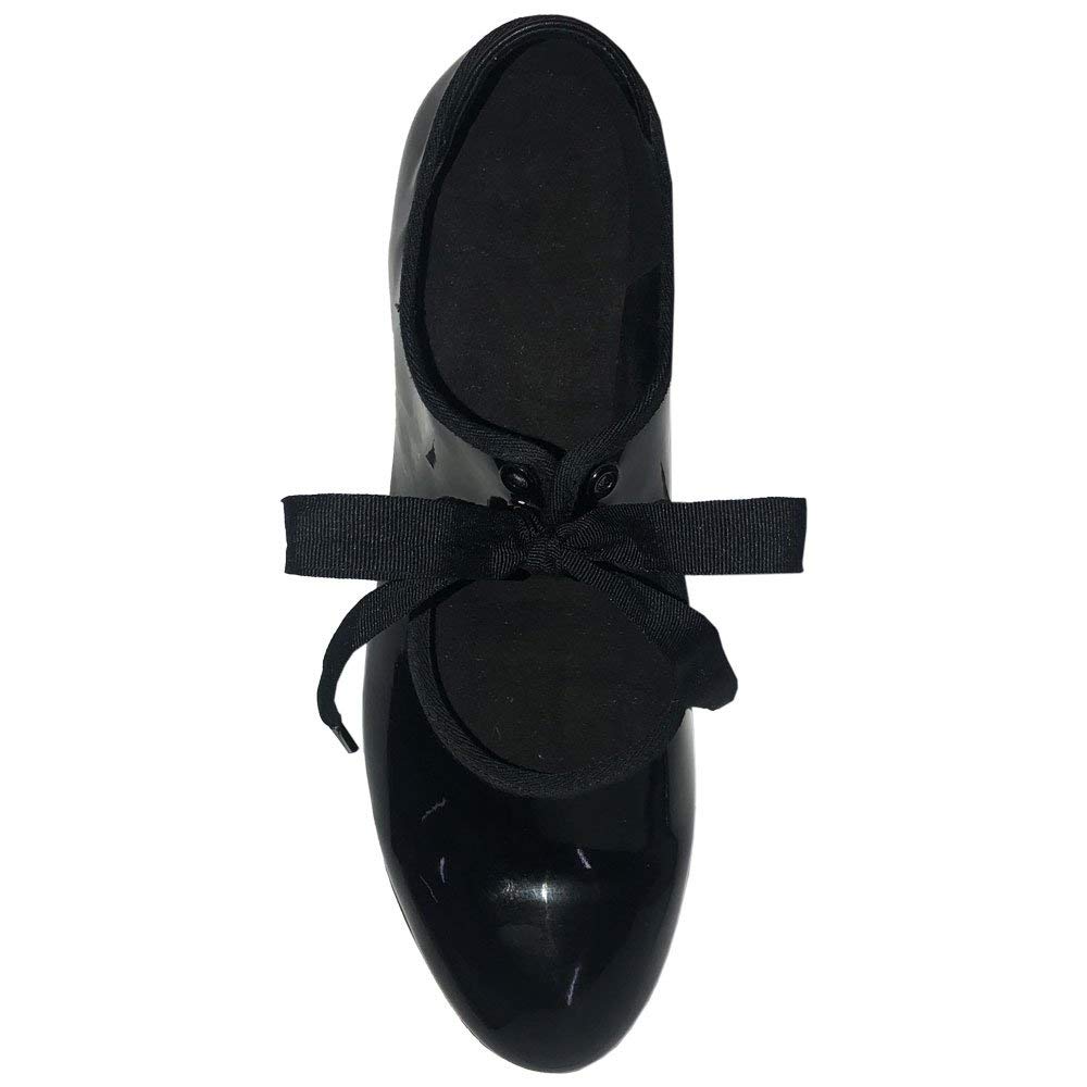 Danzcue Adult Patent Flexibale Tap Shoes, Black, 3.5 M