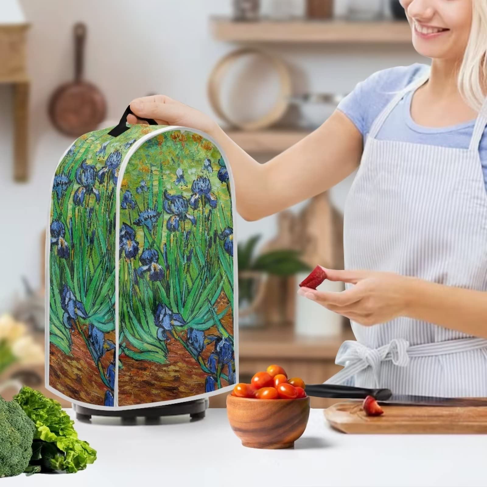 DISNIMO Irise Van Gogh Blender Dust Cover, Stand Mixer or Coffee Maker Appliance Cover, Anti Fingerprint Polyester Dust Proof Stain Resistant Blender Cover for Home Kitchen