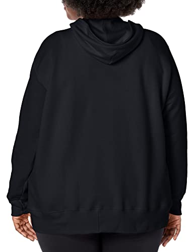 JUST MY SIZE womens Comfortsoft Ecosmart Fleece Full-zip Women's athletic hoodies, Ebony, 2X US