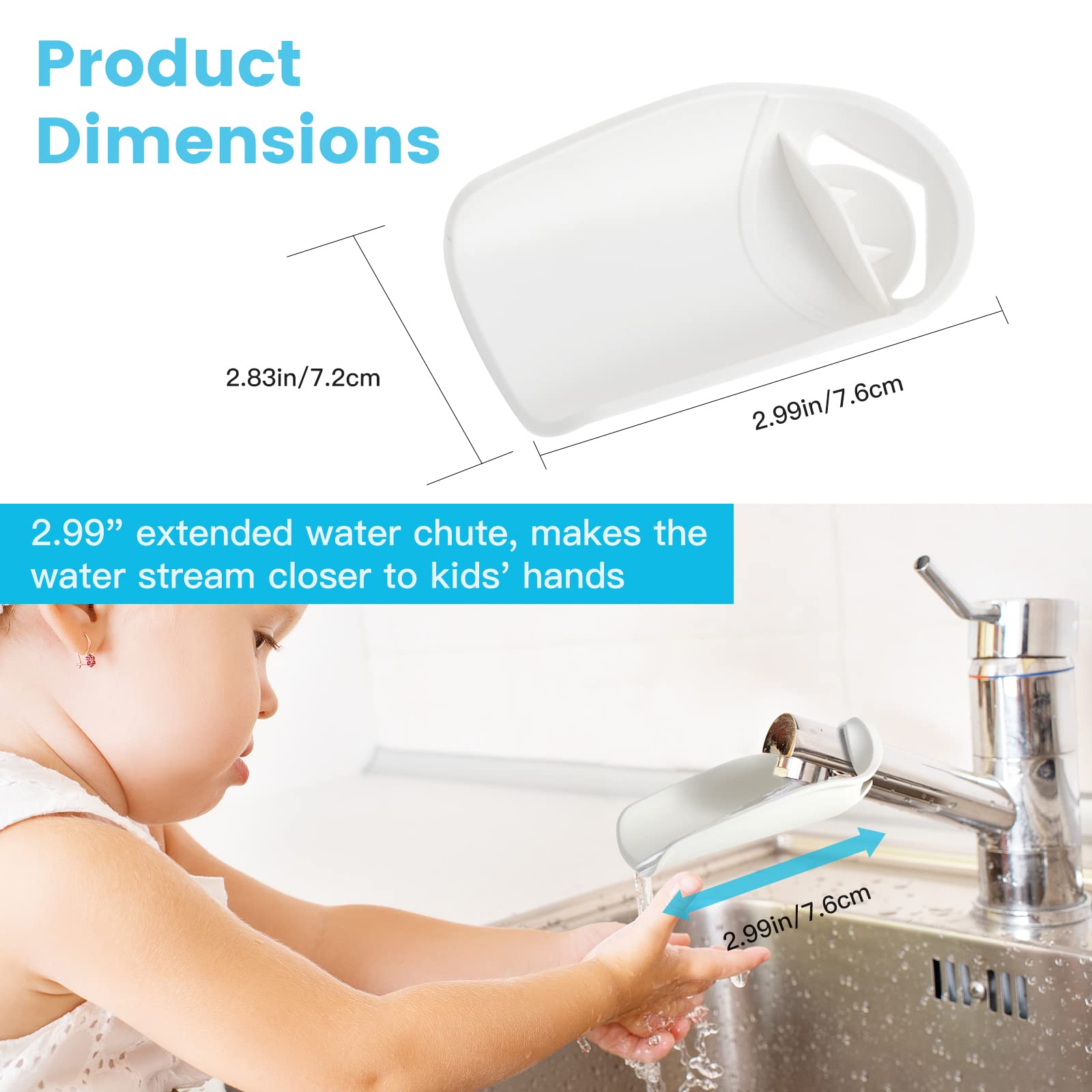 Faucet Extender for Kids, 4Pack Sink Extender for Toddlers, Bathroom Wash Tap Washing Helper, Faucet Extender for Children Baby