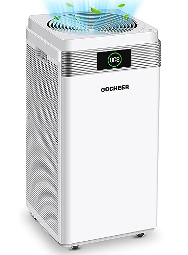 Gocheer Air Purifiers for Home Large Room, CADR 1000 Covers 2500 Sq ft, Captures 99.98% of Particle, H13 True HEPA Filter for Allergies Pets Smoke Asthma Quiet Extra Large Room Air Purifiers