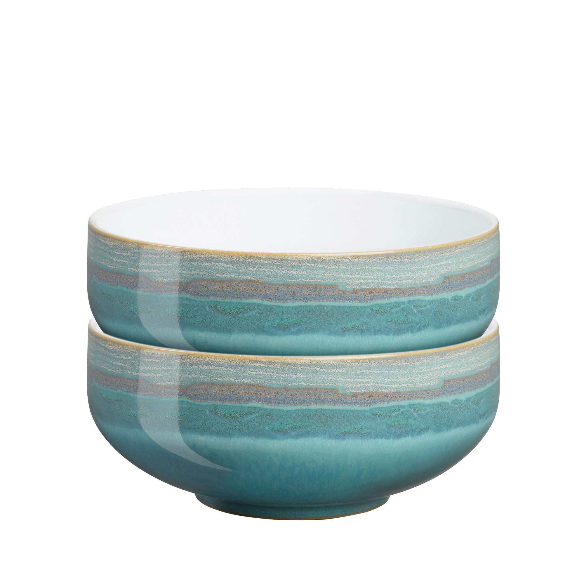 Denby 124048807 Azure Coast 2 Piece Cereal Bowl Set, Porcelain