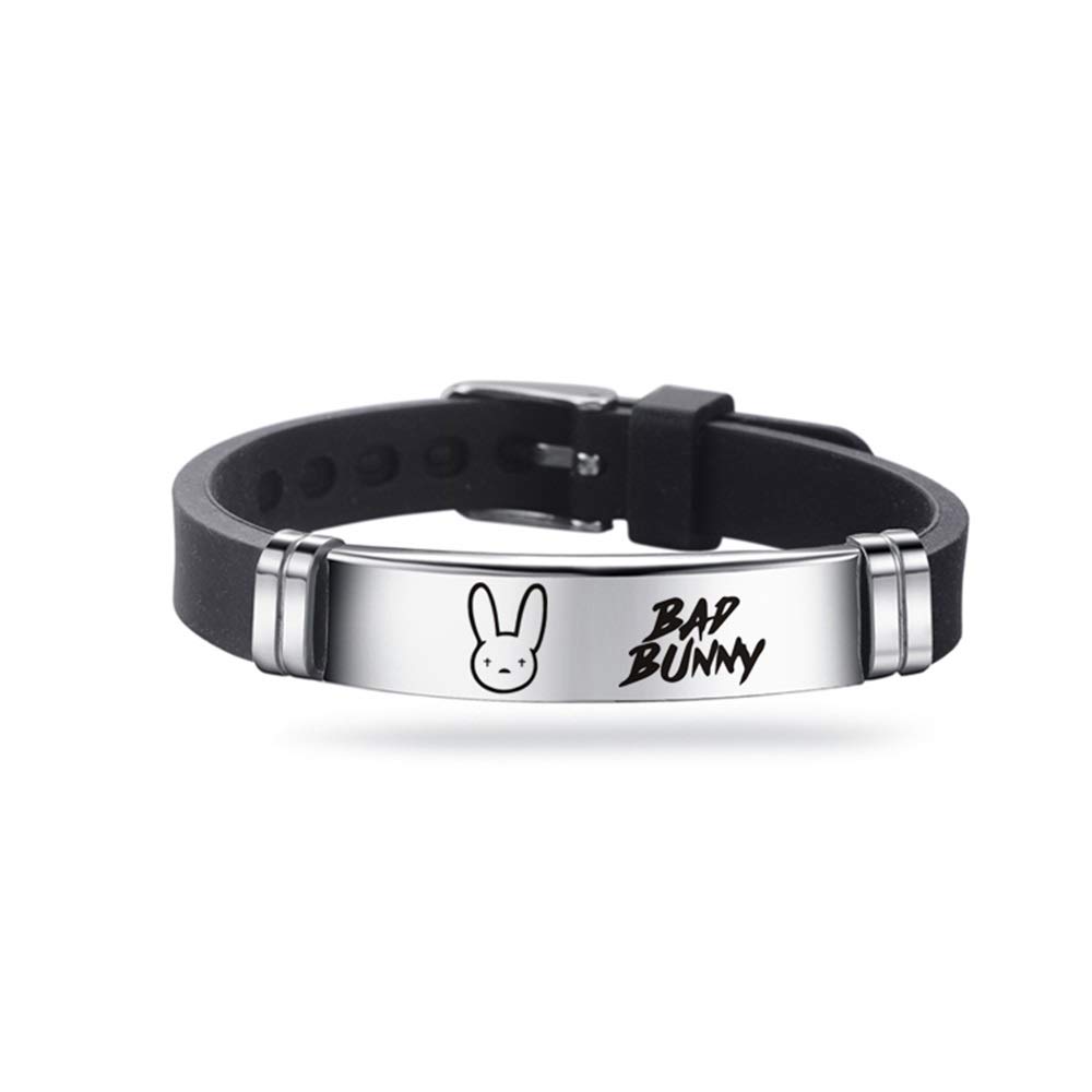 COMTRUDE Bad Rabbit Bracelets Silicone Adjustable Wristband Bracelets for Men Women (Silver7)
