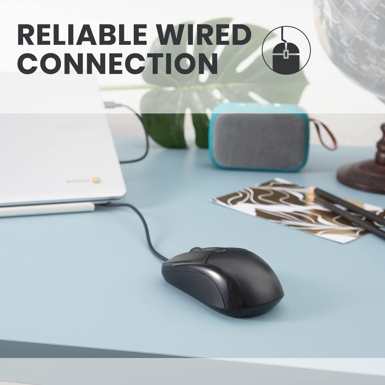 Perixx PERIMICE-209C USB Type C Wired Optical Mouse - 5.9 Ft Cable - 1000 DPI - Black, (11994)