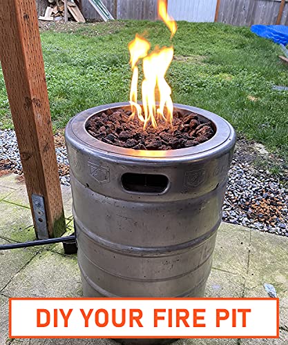 GASPRO 18 Inch Fire Pit Ring Burner, Round Fire Pit Burner for Fire Pit, Natural Gas & Propane Fireplace, 304 Series Stainless Steel, BTU 147,000 Max