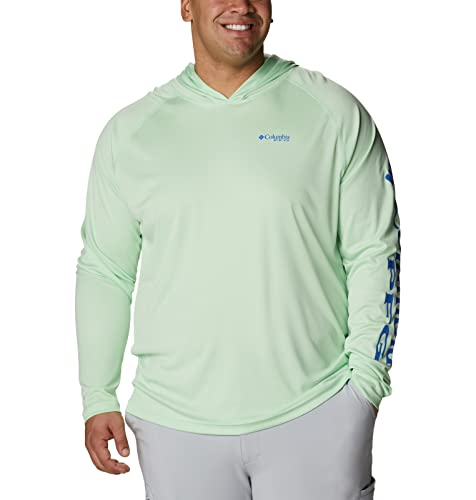 Columbia Men's Big Terminal Tackle Hoodie, Key West/Vivid Blue Logo, X-Large Tall