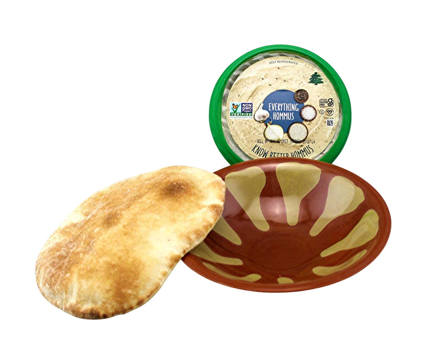 Dependable Industries inc. Essentials 2 Piece Set Melamine Hummus & Guacamole Serving Dip Bowl Condiment Humus Dish