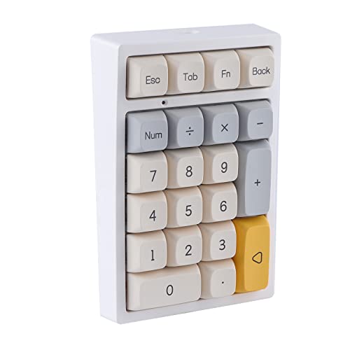EPOMAKER TH21 21 Keys Hot Swap 2.4Ghz/Bluetooth 5.0/Wired Programmable RGB Mechanical Gaming Numpad with XDA Profile PBT Keycaps for Win/Mac (Geometry Grey, Gateron Pro Yellow)