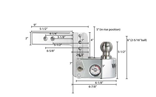 Weigh Safe WSB-L 1-7/8" Tow Ball (7500 GTW Capacity 1500 lb Tongue Weight)