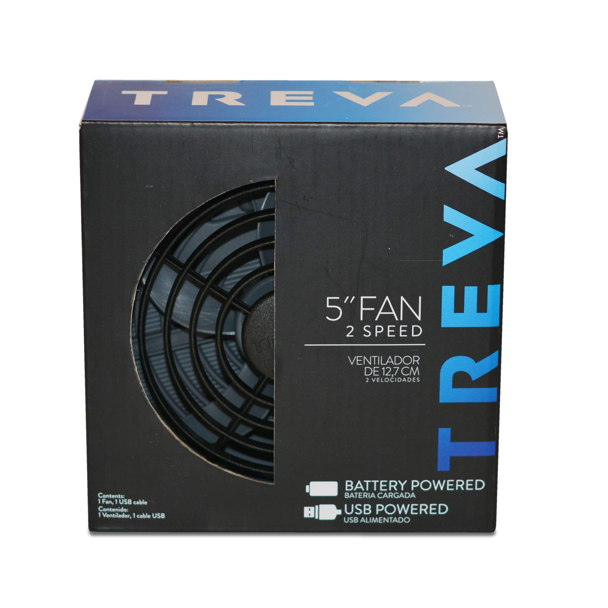 O2COOL® 5-Inch Portable USB Fan, Blue