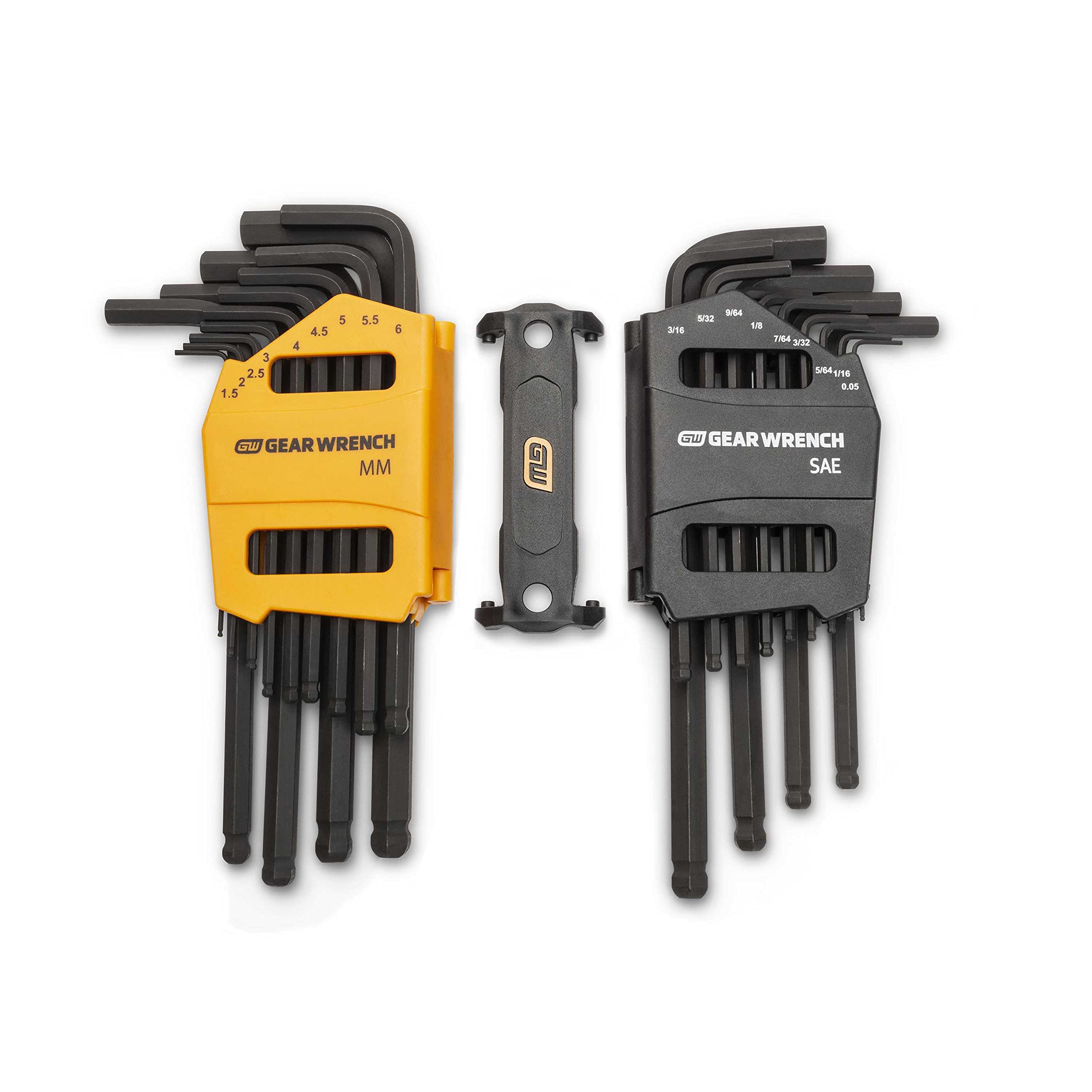 GEARWRENCH 26 Piece SAE/Metric Ball End Long Arm Hex Key Set - 83505