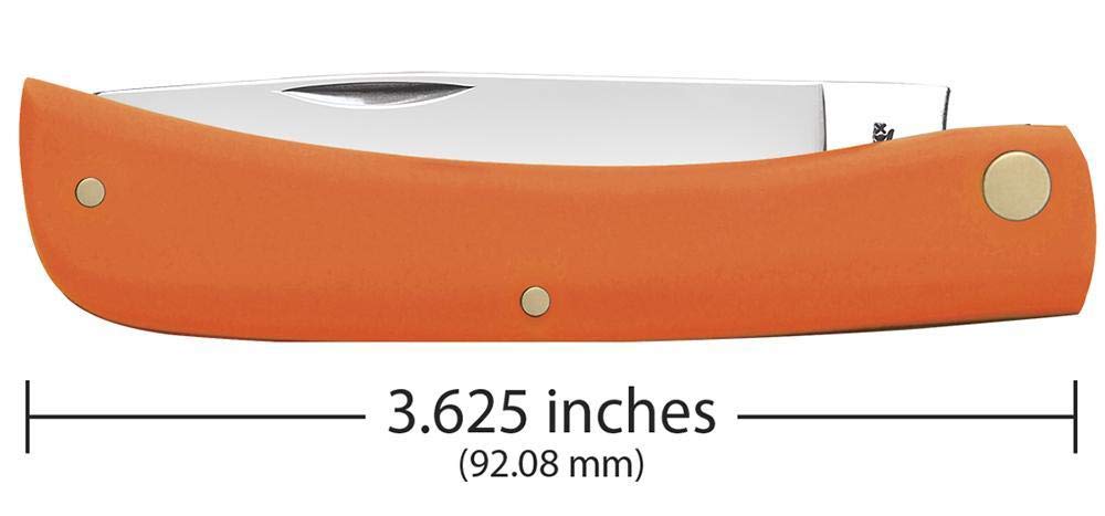 Personalized Case Orange Synthetic Smooth Sod Buster Jr. with Free Text Design Laser Engraving