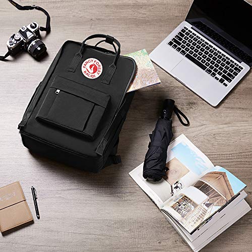 KALIDI Casual Backpack for Women, 15 Inches Laptop Classic Backpack Camping Rucksack Travel Outdoor Daypack College Bag, Black