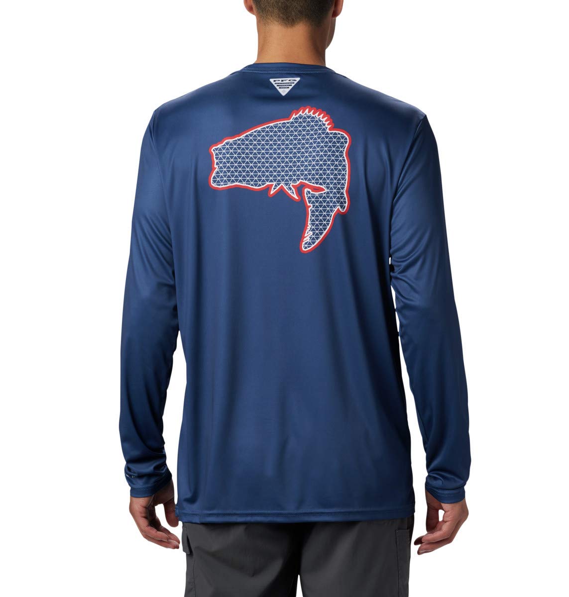 Columbia Men's PFG Fish Series Ii Terminal Tackle Long Sleeve, Carbon/Bass, 3X