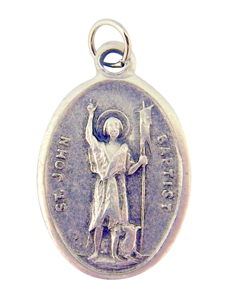 Catholic Saints Silver Tone Saint St John The Baptist Pray for Us Medal, 1 Inch, Set of 20