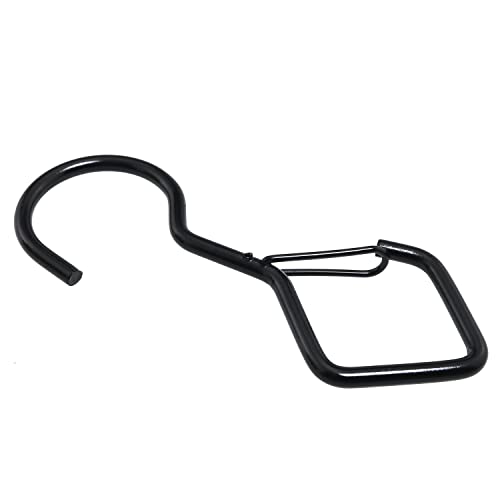 JianLing S Hook 8pcs 101x39mm Black Windproof S Hooks for Hanging Plants, Pots and Pans, Bags, S Shaped Hooks for Kitchen Utensil and Closet Rod, Safety Buckle Design Diamond Spring S Hook