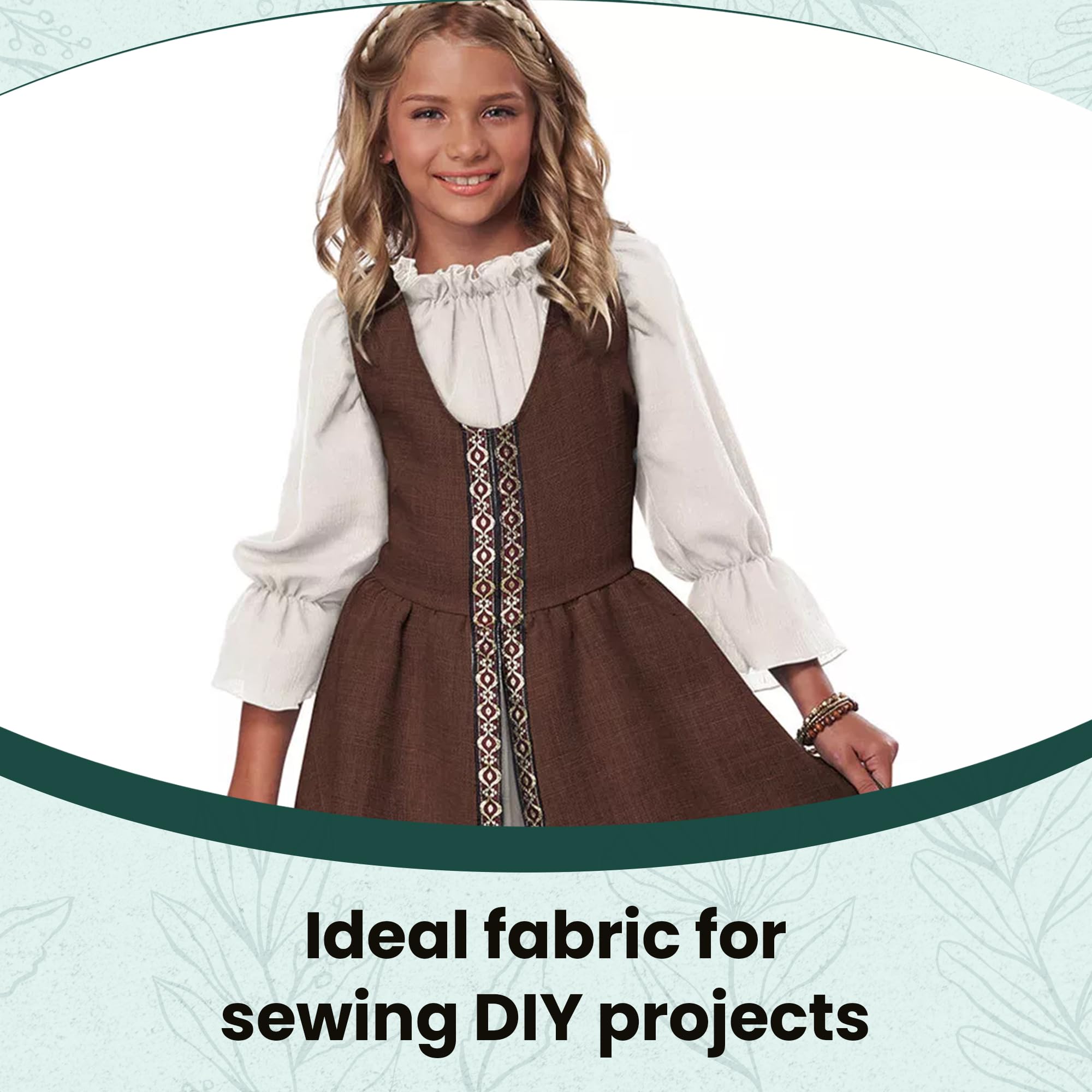 ISEE FABRIC 56"x36" Inch Costume Fabric for Sewing - Made in U.S.A - Ideal for Making Costumes, Halloween Props, Accessories, and Crafts - Versatile and Durable Material - Rich Brown (Sold by Yard)