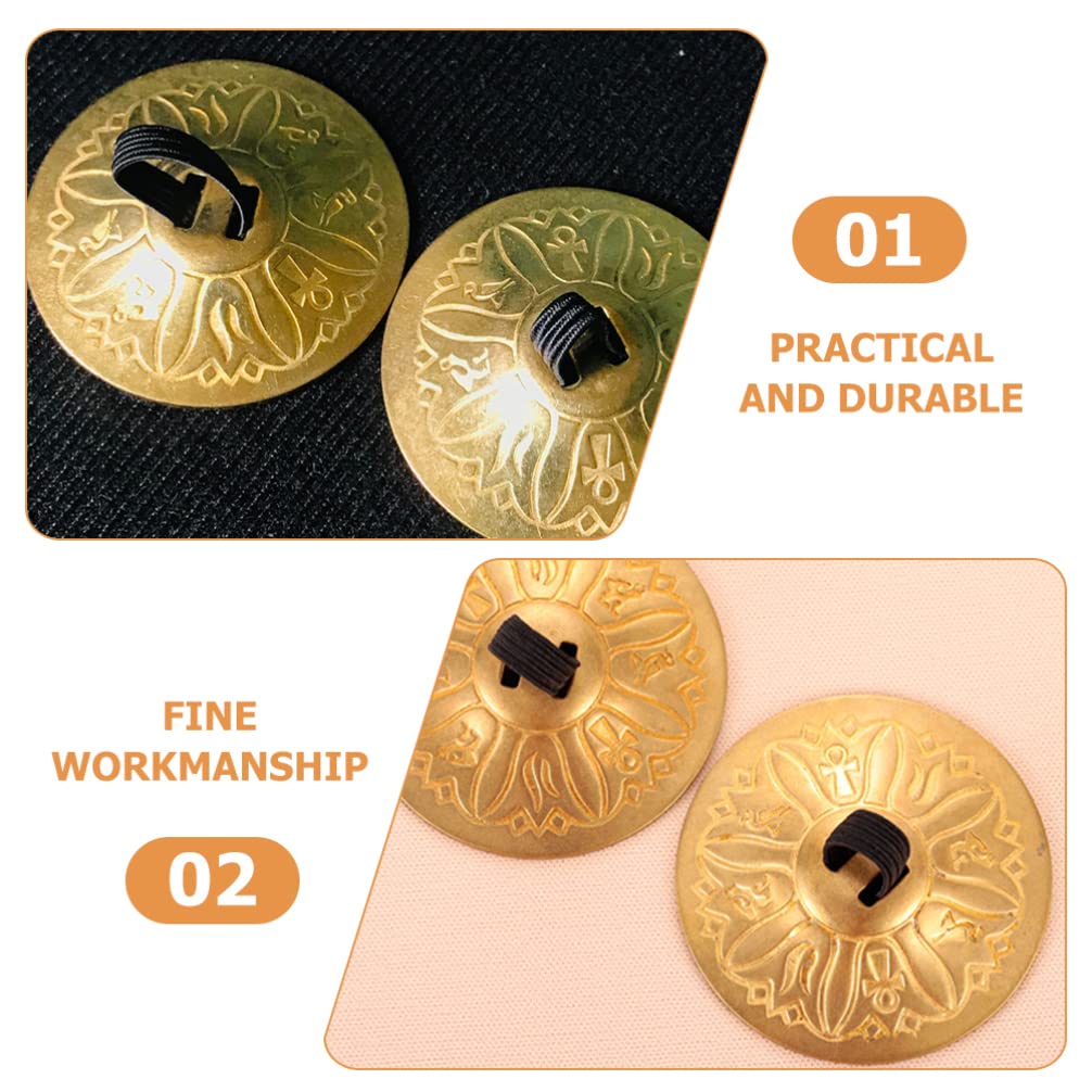 ERINGOGO Zills Finger Cymbals Props 1 Pair Dress Pure Copper Child Cymbals Finger Cymbals Instrument