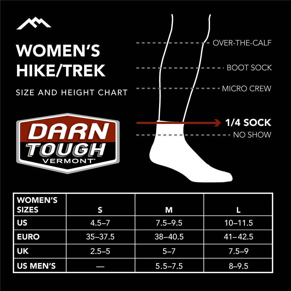 Darn Tough Women's Hiker 1/4 Midweight with Cushion Hiking Sock (Style 1958) - Taupe, Medium