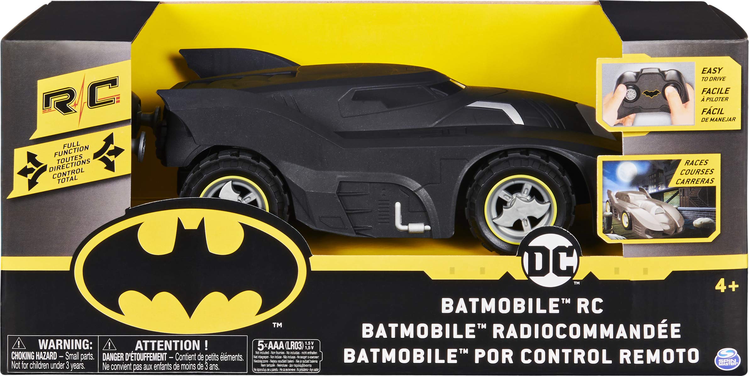 DC Comics Batman Batmobile Remote Control Vehicle 1:20 Scale, for Kids Aged 4 and up