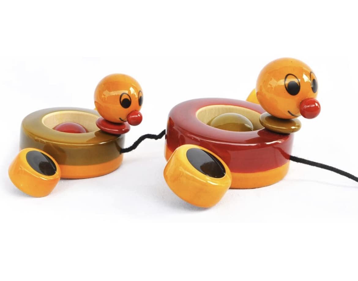 Duby & Duba is Handmade Wooden Pull Toy Consisting of a Pair of Ducks. for Toddlers Age12 - Months, and up