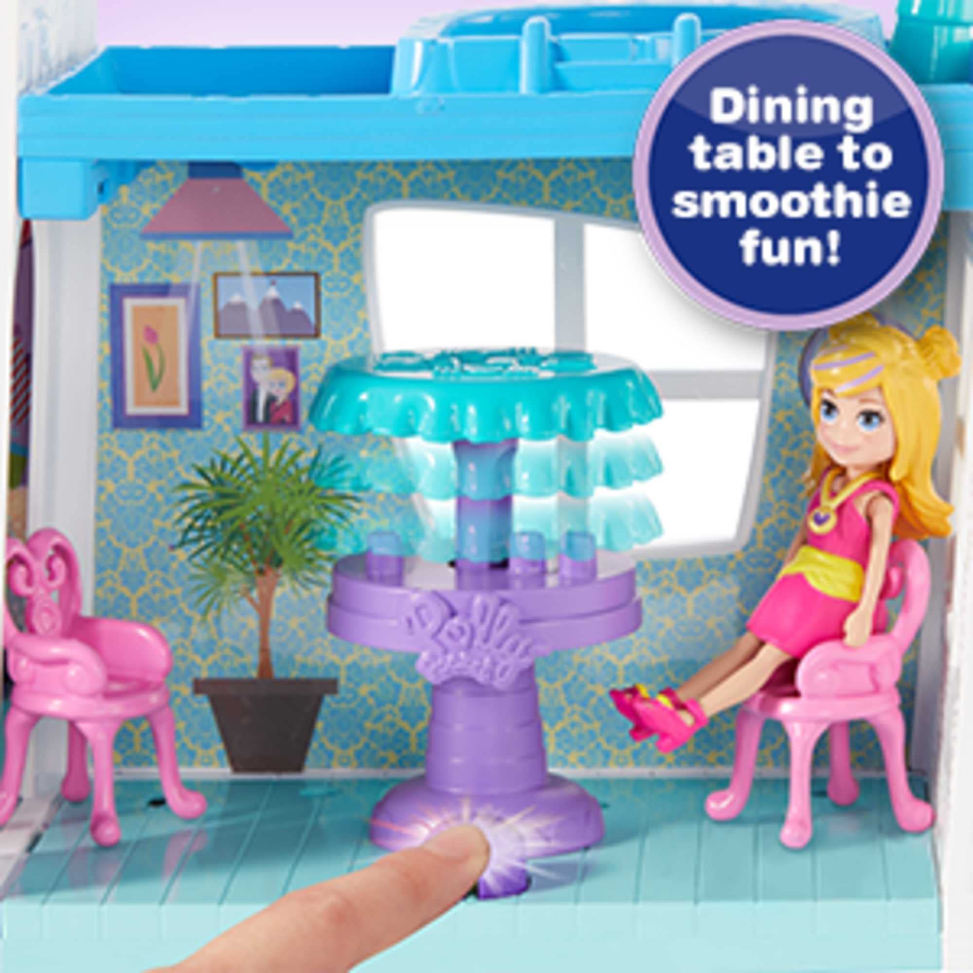Polly Pocket Playset with 3-inch Doll & Party Accessories, Poppin' Party Pad Transforming Playhouse Toy