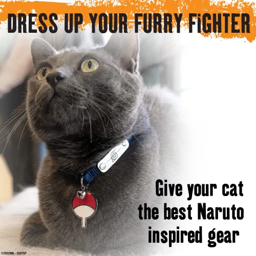Naruto Cat Collars for Girl Cats, Boy Cats & Small Kitten Collar with Bell | Officially Licensed Naruto Shippuden Hidden Leaf Village Headband Breakaway Cat Collars for Naruto Gifts (Black, Rogue)