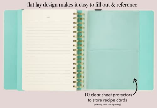 Kate Spade New York Recipe Book with 7 Tabbed Sections and Recipe Card Sleeves, Deco Dot