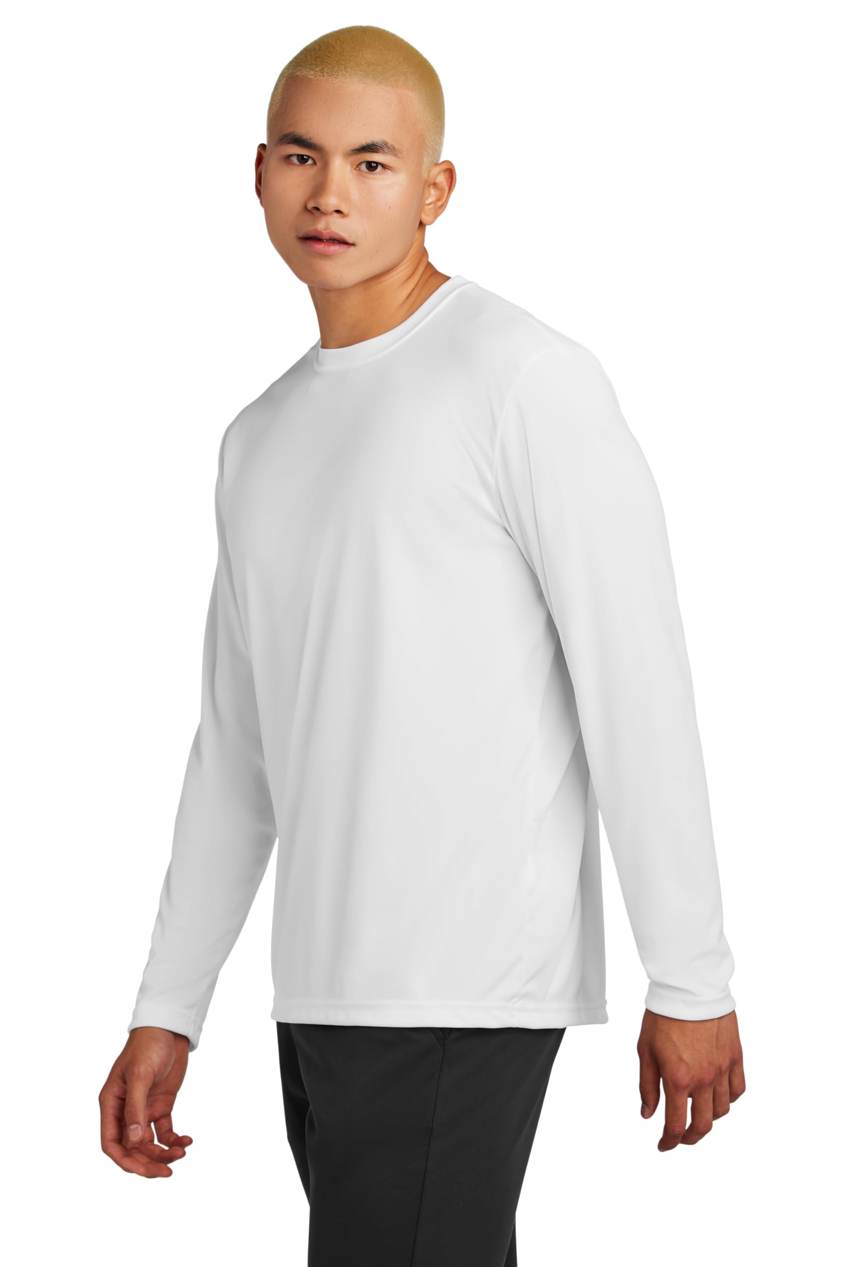 Clothe Co. Long Sleeve Workout Shirts for Men, Dry Fit Shirts for Men, Long Sleeve Gym Shirts Men (Available in Big & Tall), L, White