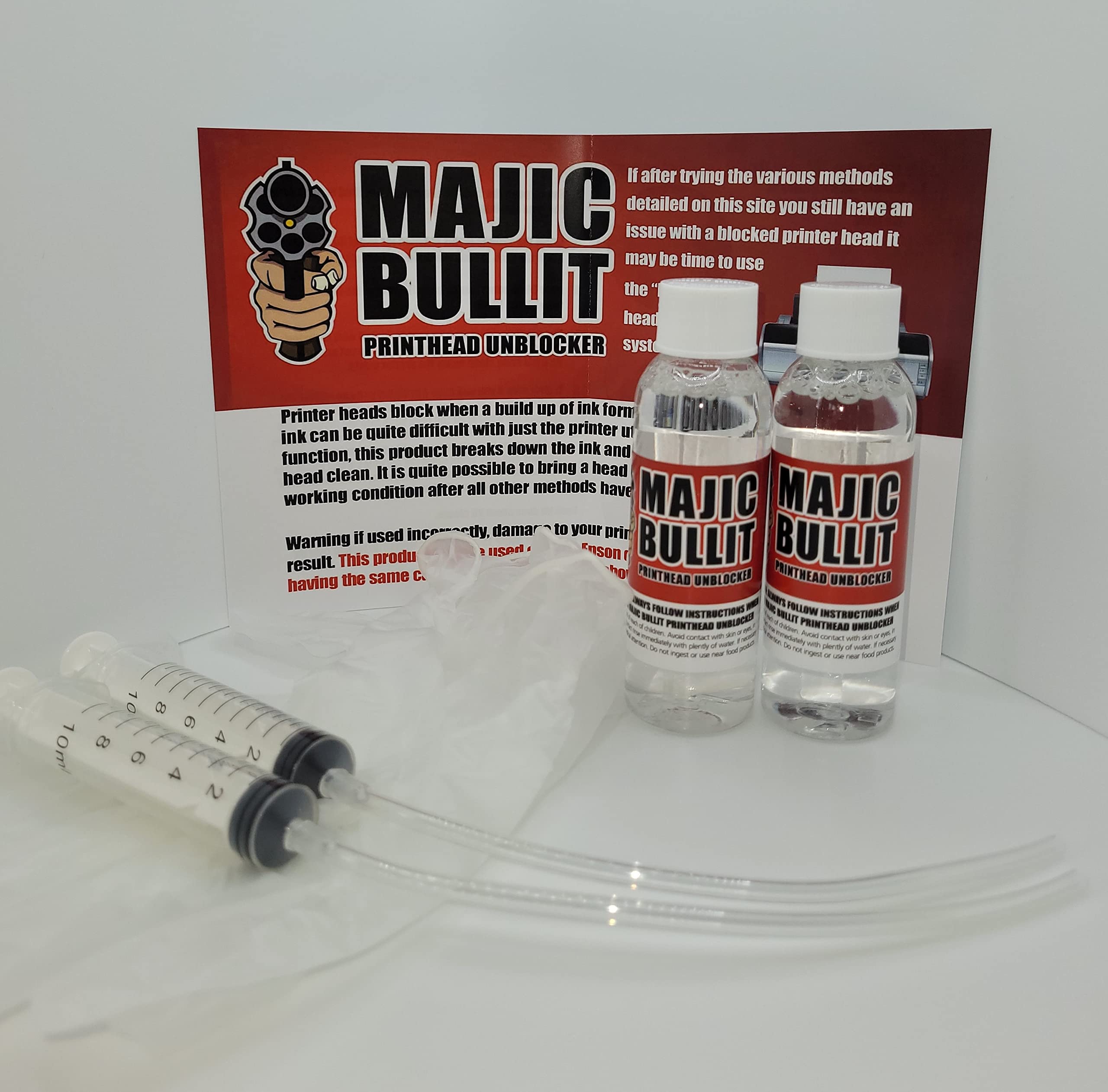 Majic Bullit Print Head Cleaner and Unblocker Kit - 2 Bottle Kit (MB02BK)