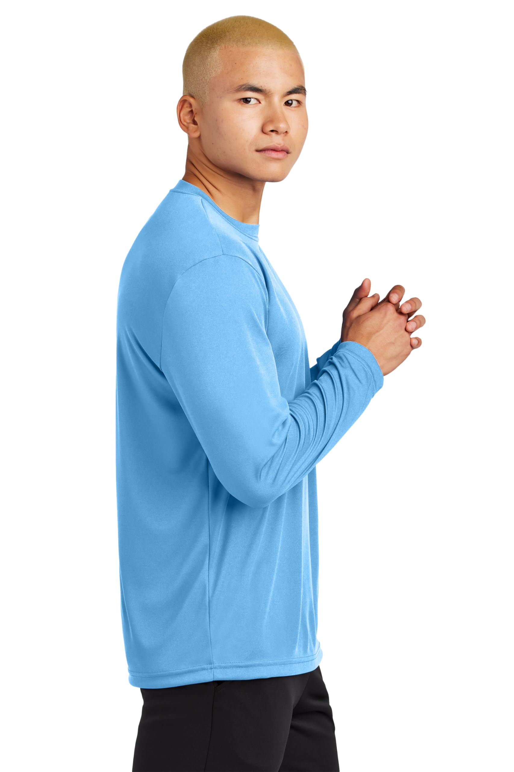 Clothe Co. Long Sleeve Workout Shirts for Men, Dry Fit Shirts for Men, Long Sleeve Gym Shirts Men (Available in Big & Tall), M, Carolina Blue