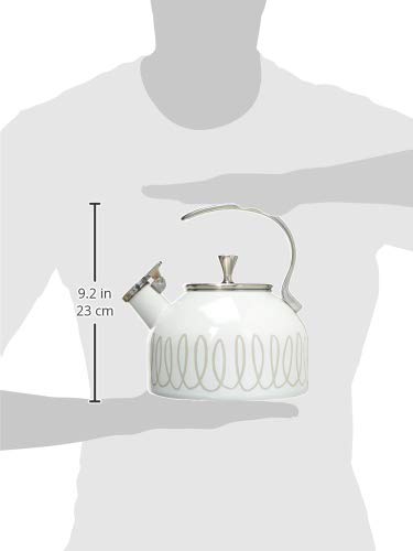 Kate Spade New York 886301 Charlotte Street Gray Metal Kettle, Grey, 2.5 qt (2.4 L)