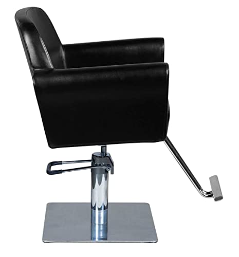 Icarus Howard Modern Hair Salon Styling Chair with Square Base, Chrome T Bar Footrest, 4 Pack