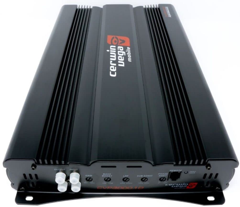 CERWIN-VEGA! CVP 600W RMS 1 Channel Class AB Monoblock Amplifier, High-Power Car Audio Amp with 2-Ohm & 4-Ohm Stability, Enhanced Bass Boost for Superior Car Speakers Performance - CVP3000.1D