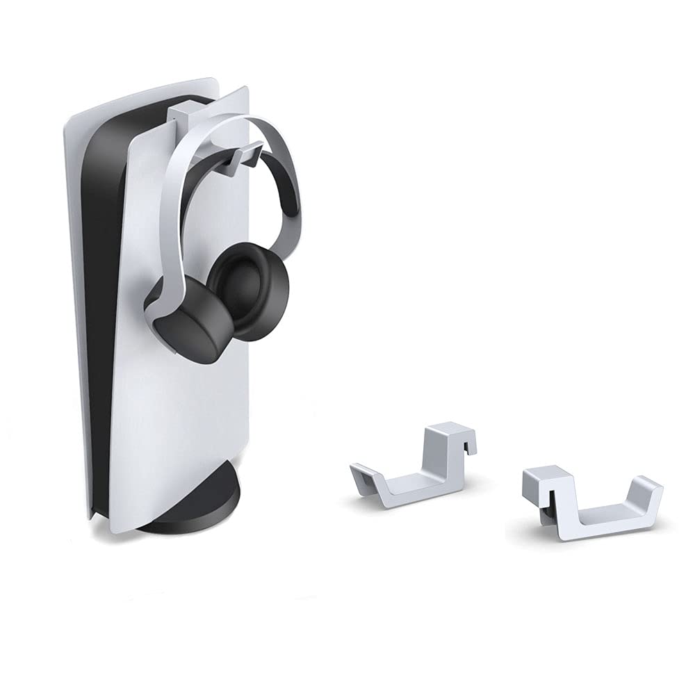 Dasheen PS5 Headphone Holder Headphone Stand Hanger Headphone Hook Earphone Hook Shelving Headset Stand Holder for Universal Gaming Headset, White
