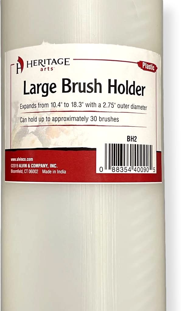 Heritage Arts BH2 Large Brush Holder, Expands From 10.4" to 18.3", 2.75" Outer Diameter, Can hold up to 30 Brushes