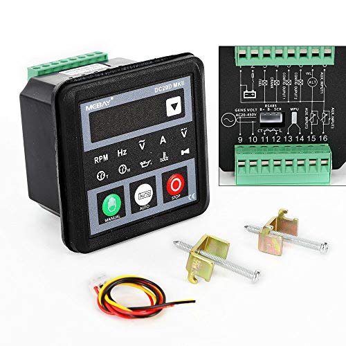 Generator Controller DC20D Genset Controller Automatic Generator Start Controller Module Electronic Diesel Gasoline Engine Generator Controller Micro-Computer Control LED Display