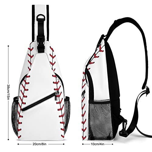 NAWFIVE Funny Baseball Sling Bag Crossbody Shoulder Backpack Adjustable Lightweight Travel Hiking Casual Daypack for Men Women