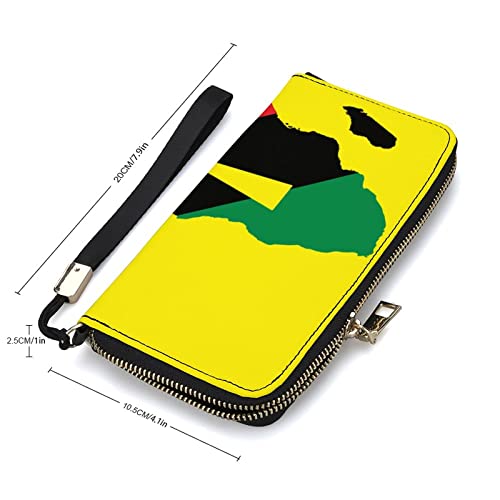 FunnyStar Ankh African Women's Long RFID Hand Wallet Wristlet Clutch Purse PU Leather Handbag with Wrist Strap
