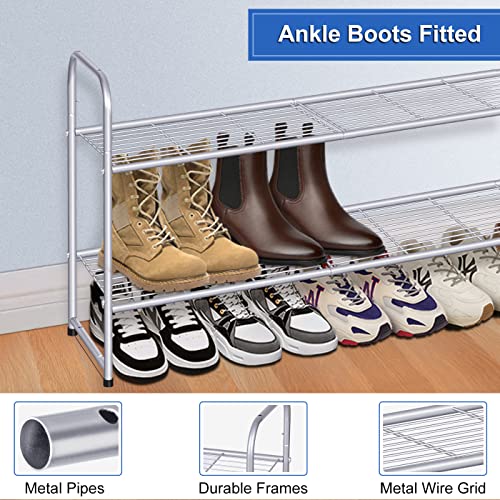 KEETDY Long 3-Tier Shoe Rack and 2-Tier Long Shoe Rack for Closet Entryway