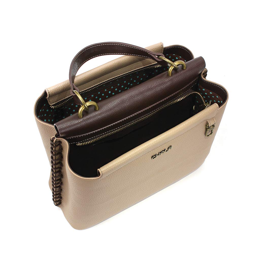 CHALA Charming Satchel with Adjustable Strap - Frog - Taupe