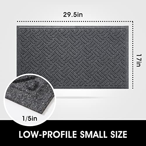 MATALL Front Door Mat 2 Pack Indoor and Outdoor Welcome Mat, Absorbent and Drain Away Water Heavy Duty Entryway Doormat for Front Back Doors, Laundry Rooms, Mudrooms and More, 29.5x17.5IN
