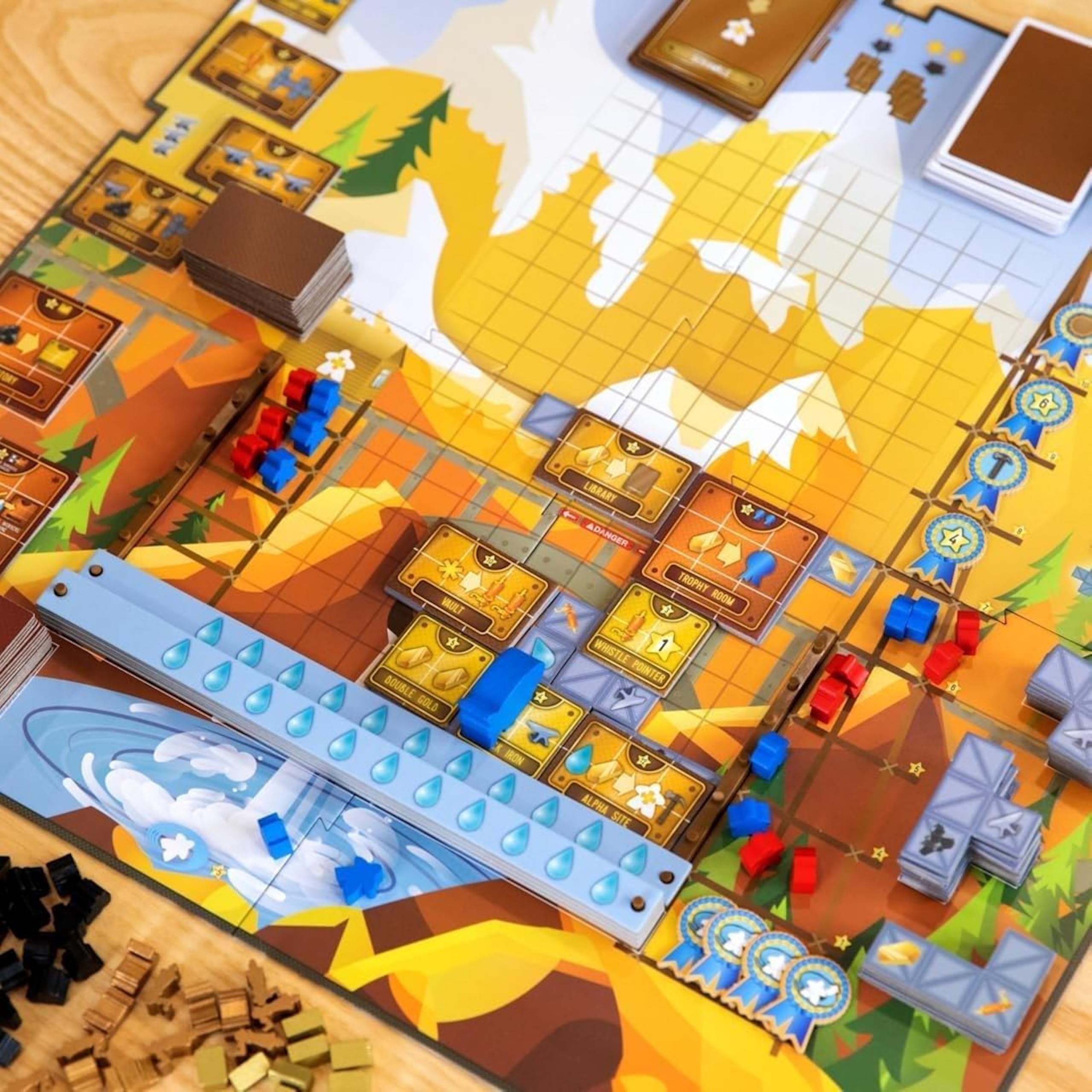 Whistle Mountain, Strategic Board Game, Tile Laying, Worker Placement Game Fun Game for Adults
