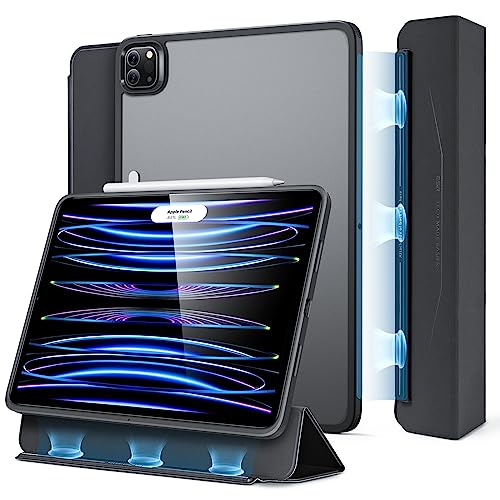 ESR for iPad Pro 11 Inch Case (2022/2021), Detachable Magnetic Cover, Smart Trifold Stand with Hard Shell Back, Pencil 2 Wireless Charging, Slim and Light, Ascend Series, Frosted Black