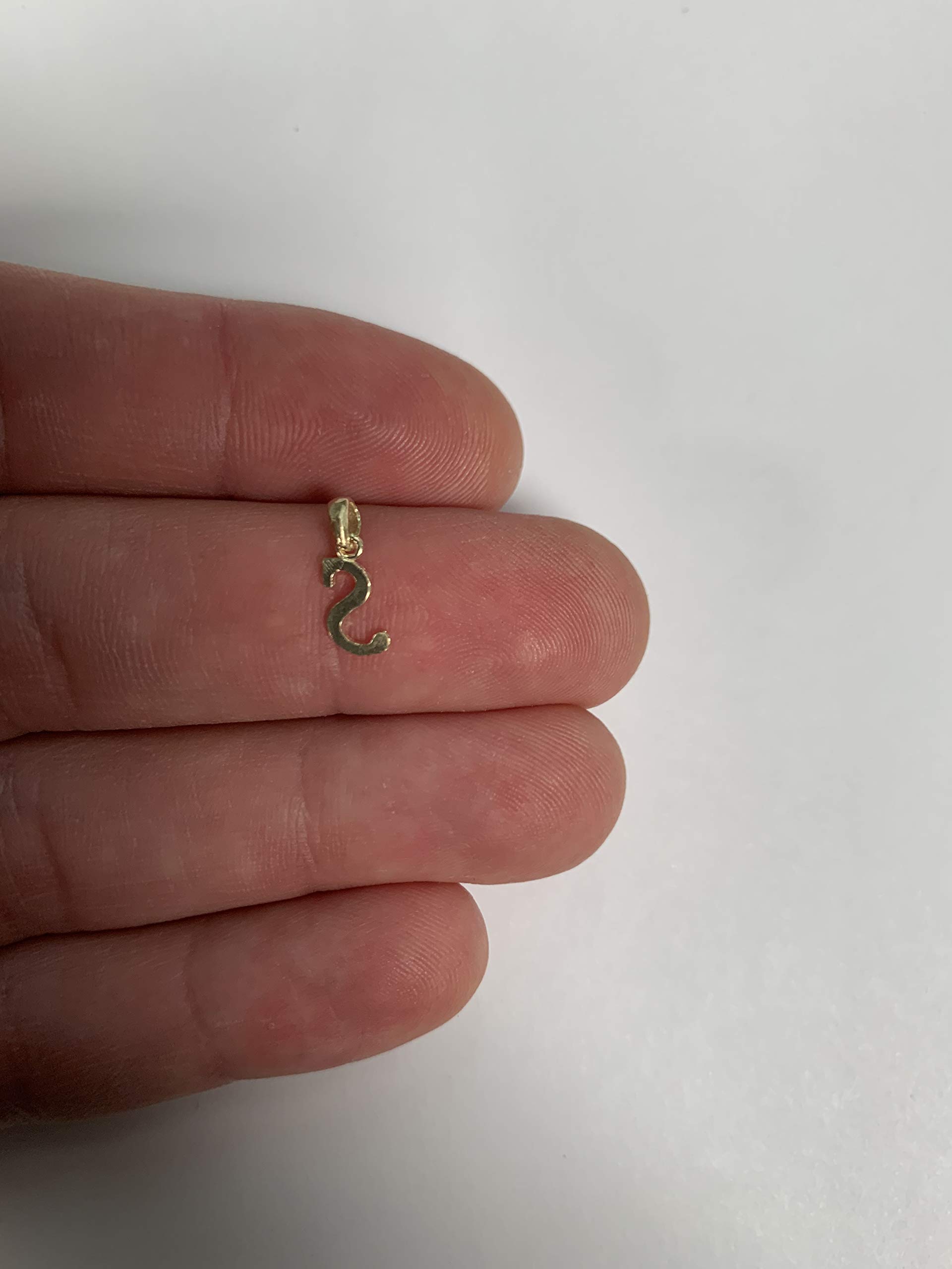 Dainty 14k Real Solid Gold Initial Charm Pendant Available in Other Letters, Alphabet Letter Jewelry Small in Size (S)