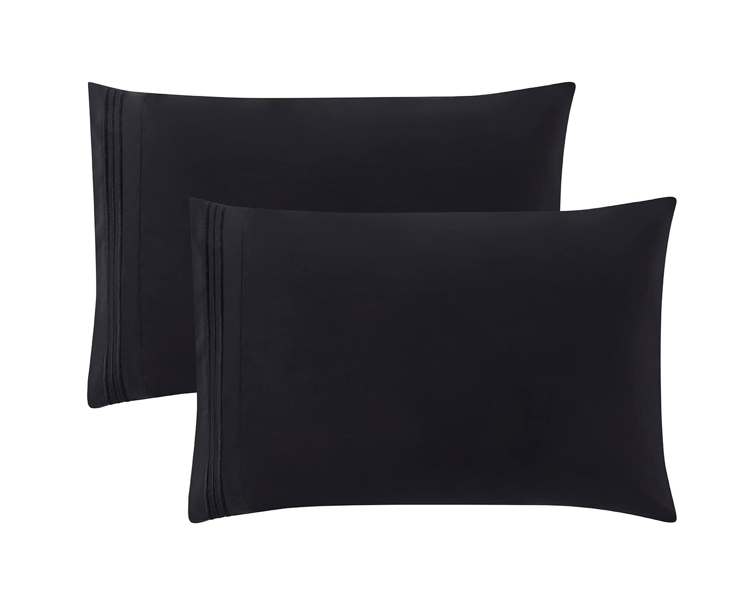 Clara Clark Bed Sheets, Premier 1800 Series 4 Piece Bed Sheet Set, Deep Pocket, Wrinkle, Fade, Stain Resistant, Luxury Soft Bedding Sheets & Pillowcases, Full, Black