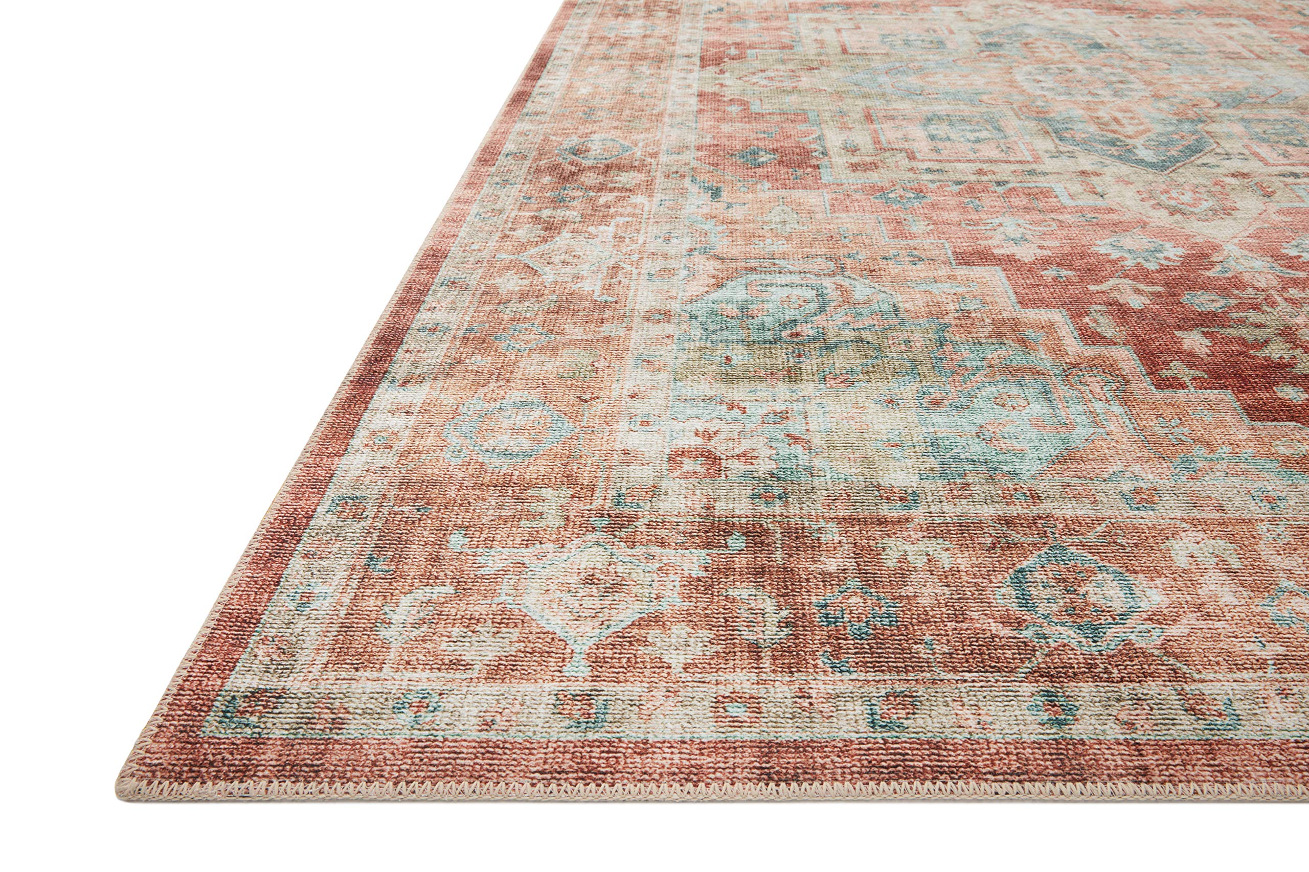 Loloi II Heidi Collection HEI-01 Terracotta/Aqua 6'-0" x 9'-0" Area Rug