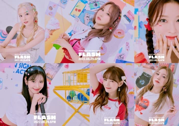 DREAMUS ROCKET PUNCH FLASH 2nd Single Album CD+Poster+Photobook+Photocard+Sticker+Message card+Tracking, Pink